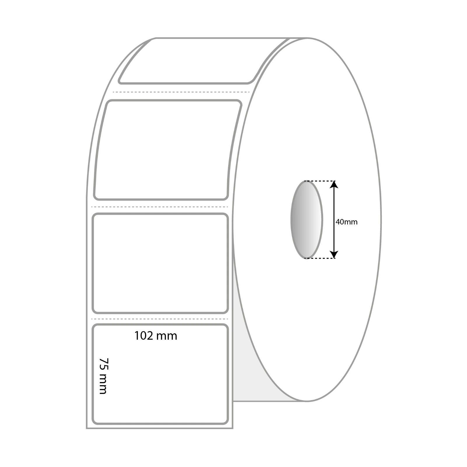 PACK OF 8 ROLLS 102 MM X 75MM FOR EPSON COLORWORKS C-3500 PRINTER ...