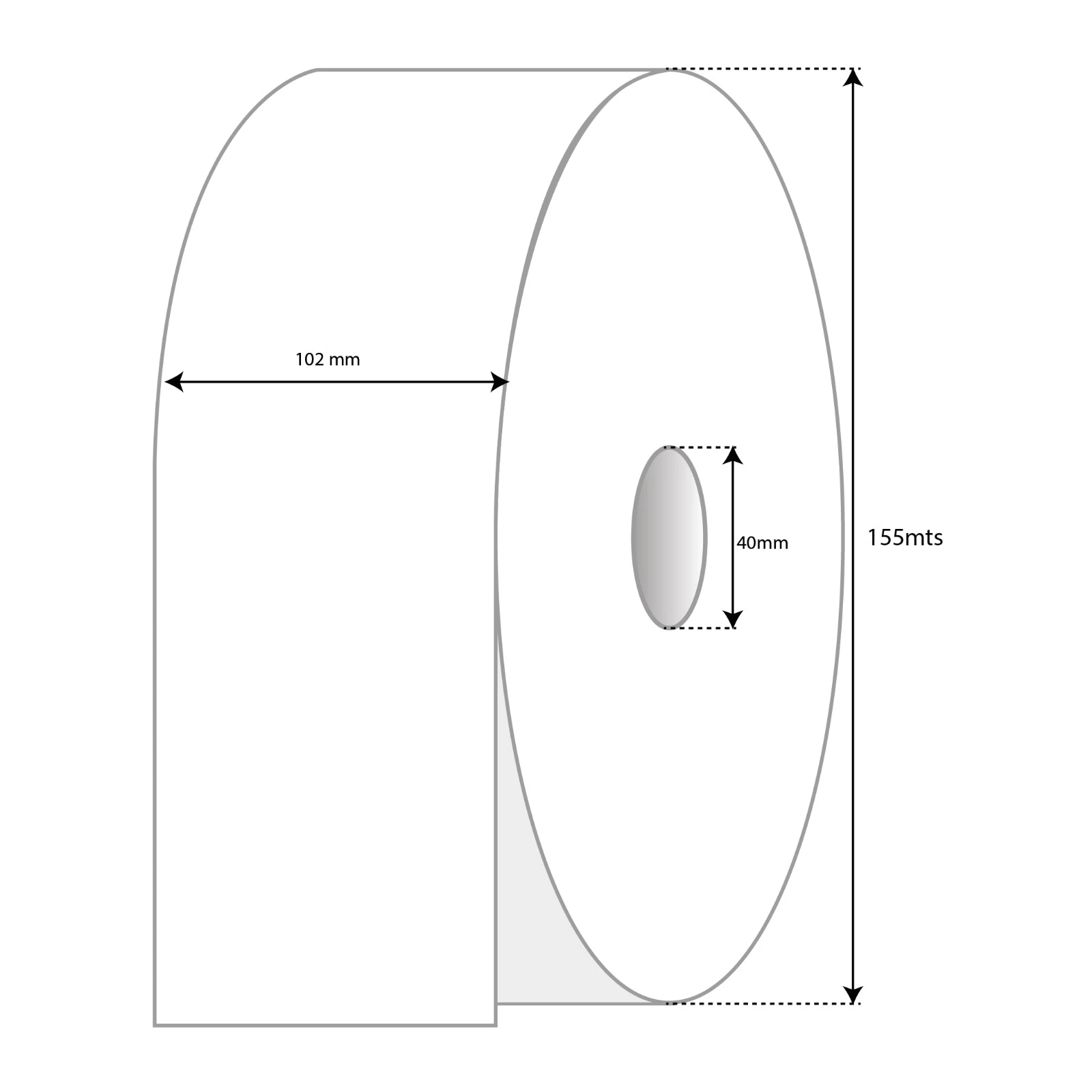 ROLLO CONTINUO 102 MM X 155 M PARA IMPRESORA EPSON COLORWORKS C7500 ...