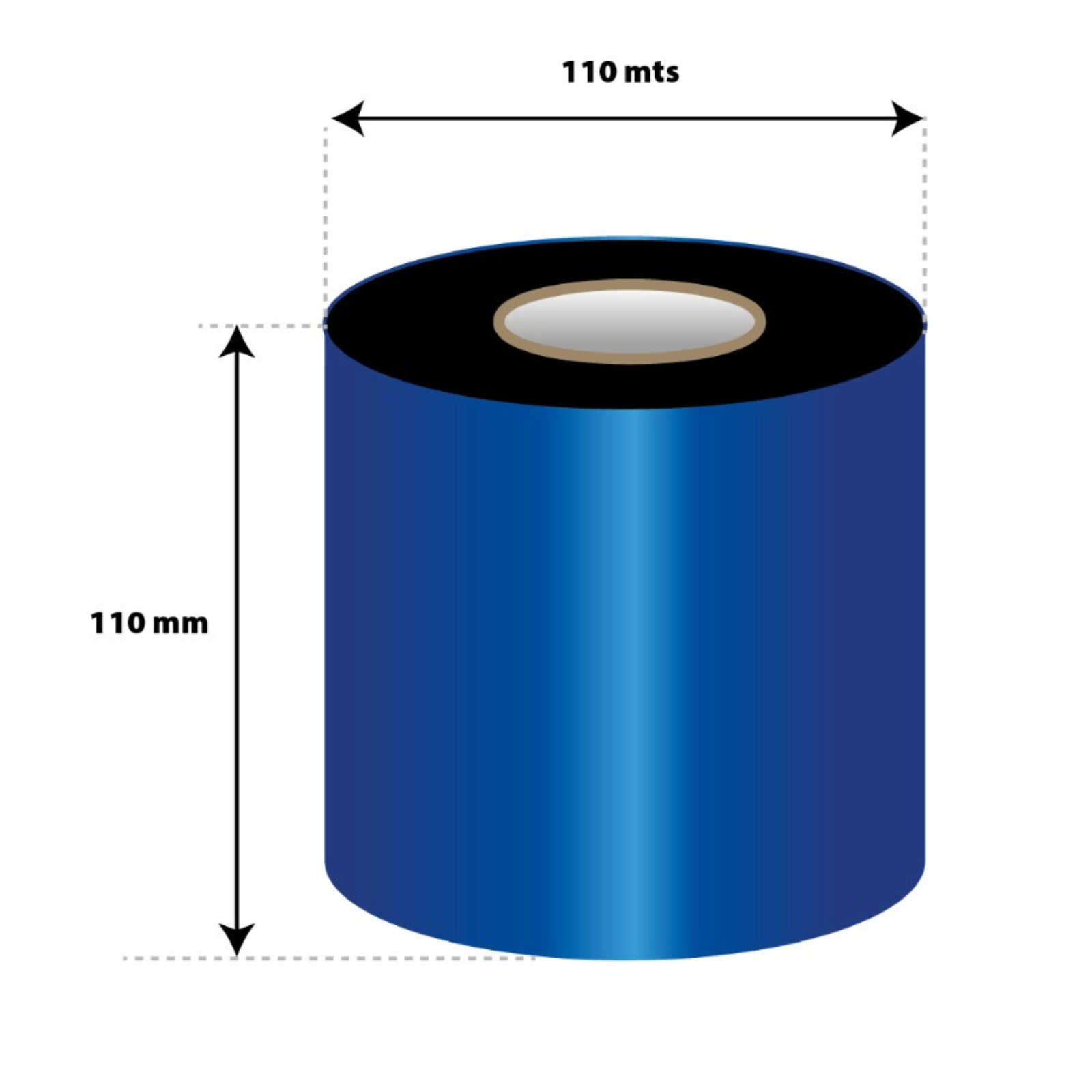 PACK DE 15 RIBBONS DE CERA AWR-8 DE 110 MM X 110 MTS PARA IMPRESORA ...